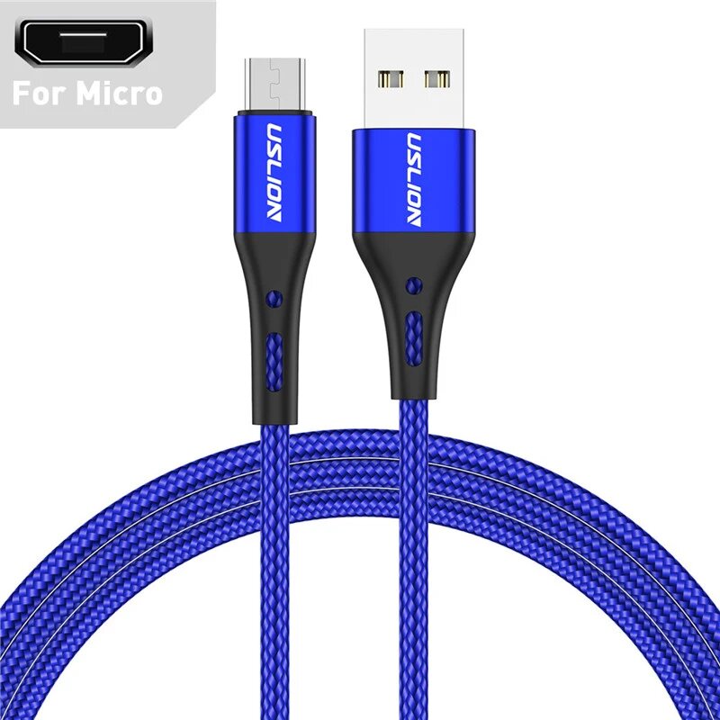 Кабель USB Type-C 3A для Samsung S10 S20 Xiaomi mi 11 микро USB кабель 3A нейлоновый кабель USB Type-C для быстрой зарядки для Samsung Xiaomi HTC зарядное устройство USB кабель для передачи данных мобильный телефон каб 1M, Blue For Micro