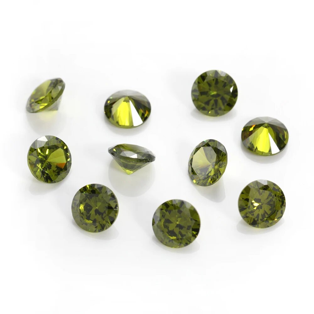 Циркониевые бусины 4-10 мм 50pcs, 8mm, Olivine