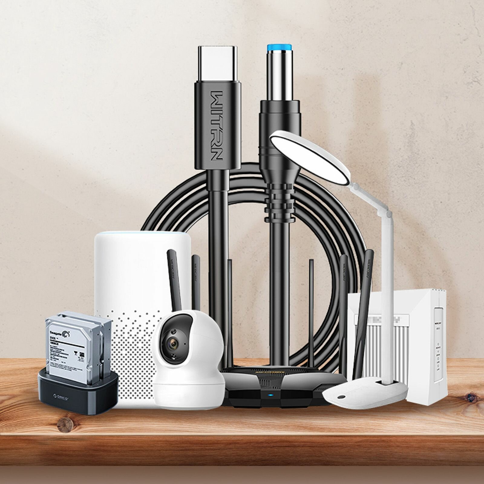 Кабель питания типа C PD длиной 2 м, 9 В, 12 В, 15 В, 20 В, 5,5x2,5 мм для ноутбука-маршрутизатора