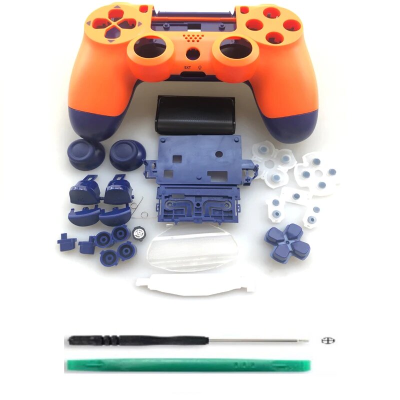 Корпус для геймпада JDM-055 Playstation 4 JDS 055 JDS050, пластиковый, жесткий Orange Blue