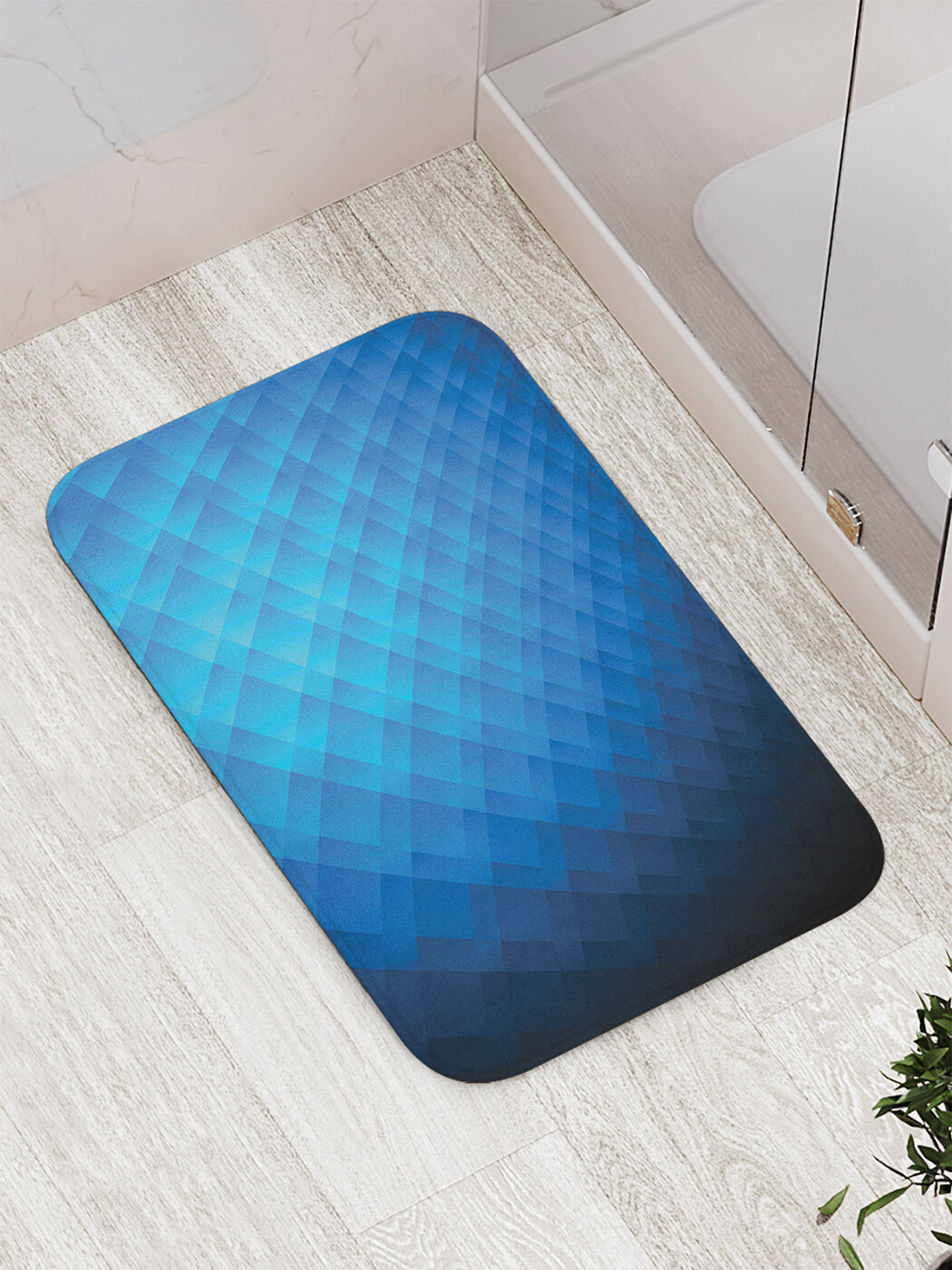 Коврик для ванной комнаты, туалета "Изгиб сетки" противоскользящий, 52х77 см, JoyArty