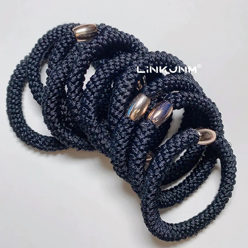 Набор из 10 резинок для волос LINKJNM Темно-синий, Black 10pcs