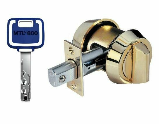 Замок врезной Дед-Болт Mul-T-Lock MTL800 /MT5+ Золото , ключ- вертушка