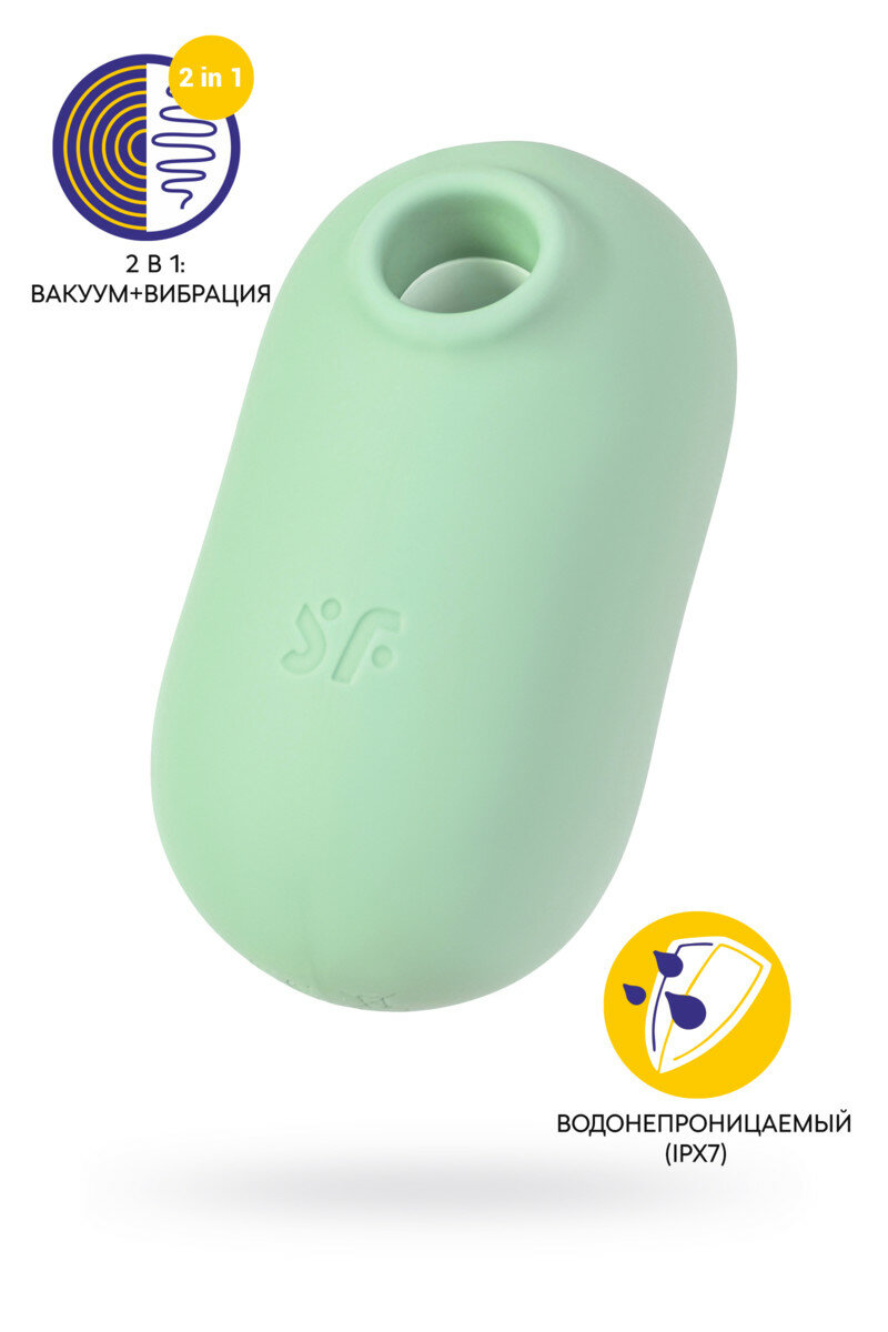 Мятный вакуумный вибростимулятор клитора Satisfyer Pro To Go 2 - мятный