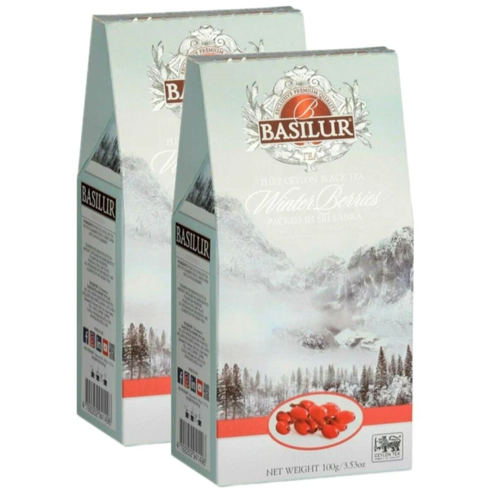 Чай черный Базилур барбарис 100 грамм 2 штуки