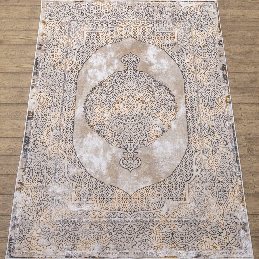 Ковер, Прямой, Бежевый, Золотисто-жёлтый, Серый, Коричневый, Классический, Винтажный, на пол, в гостиную, спальню, в ассортименте (150 см. на 230 см.)