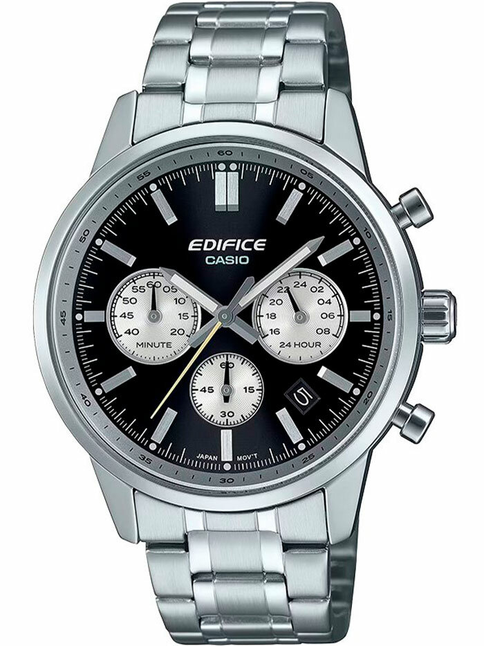 Наручные часы CASIO Edifice, серебряный, черный — фото 1