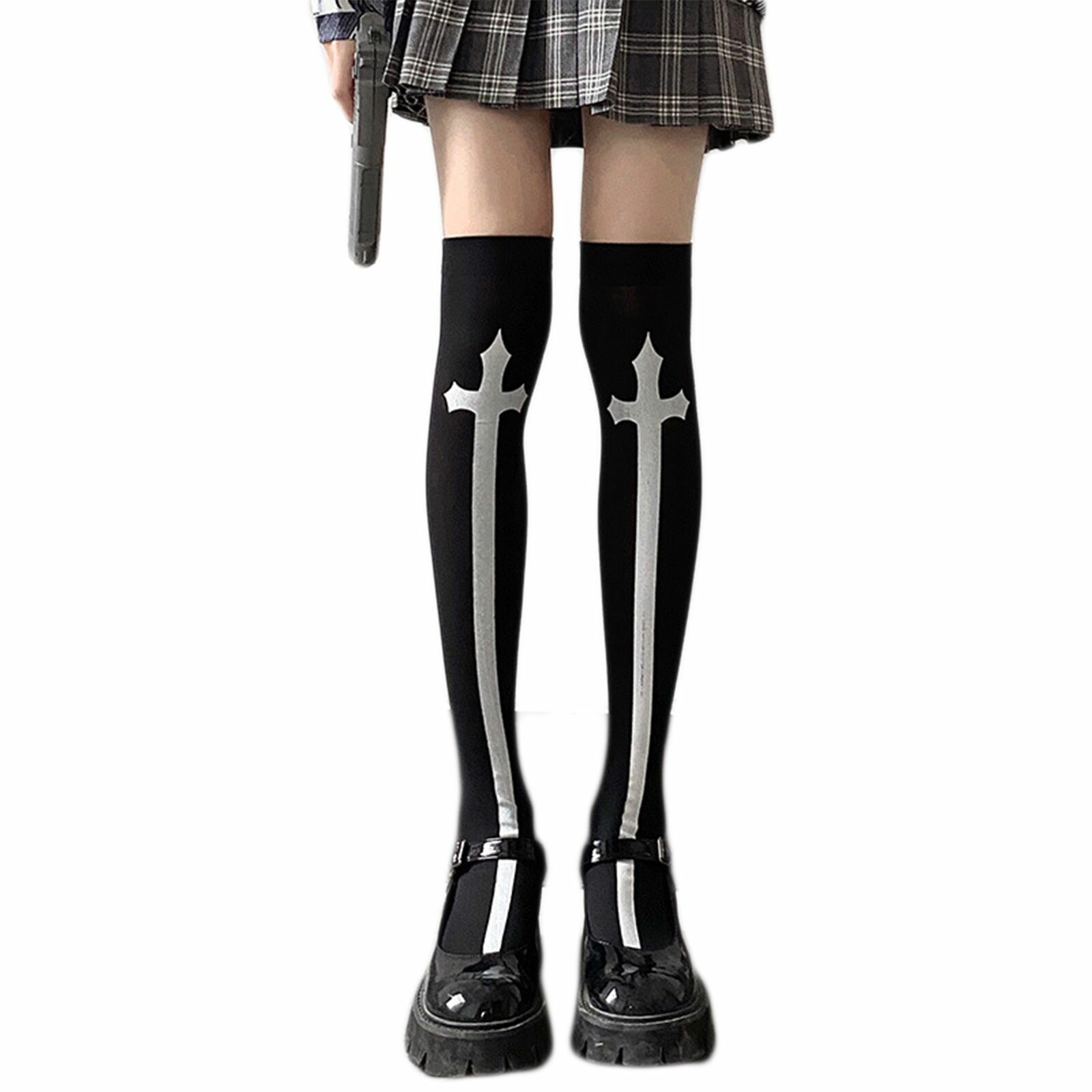 Чулки Чулки на Хэллоуин-Крест на Черном фоне