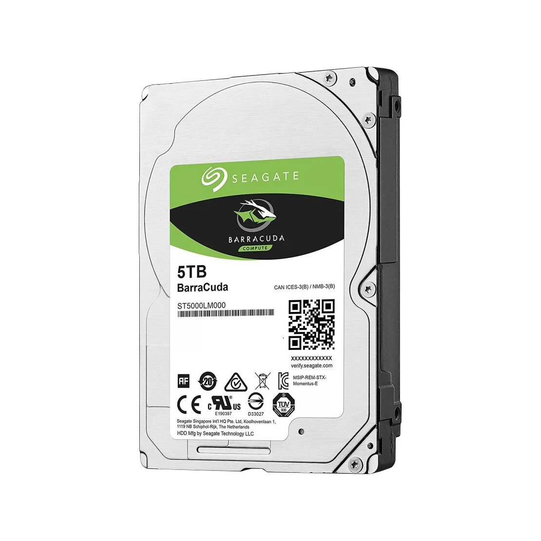 Жесткий диск 2.5" Seagate BarraCuda ST5000LM000, 5000 Гб, SATA 6GГб/с, 5400 об/мин