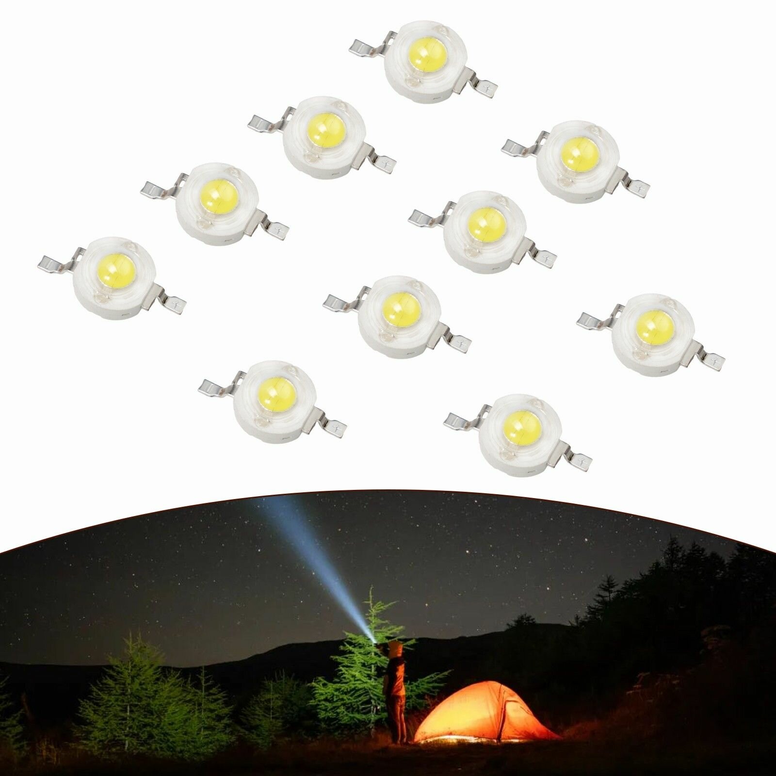 1 Вт / 3 Вт мощный светодиод для SMD, чип-лампы разных цветов, COB