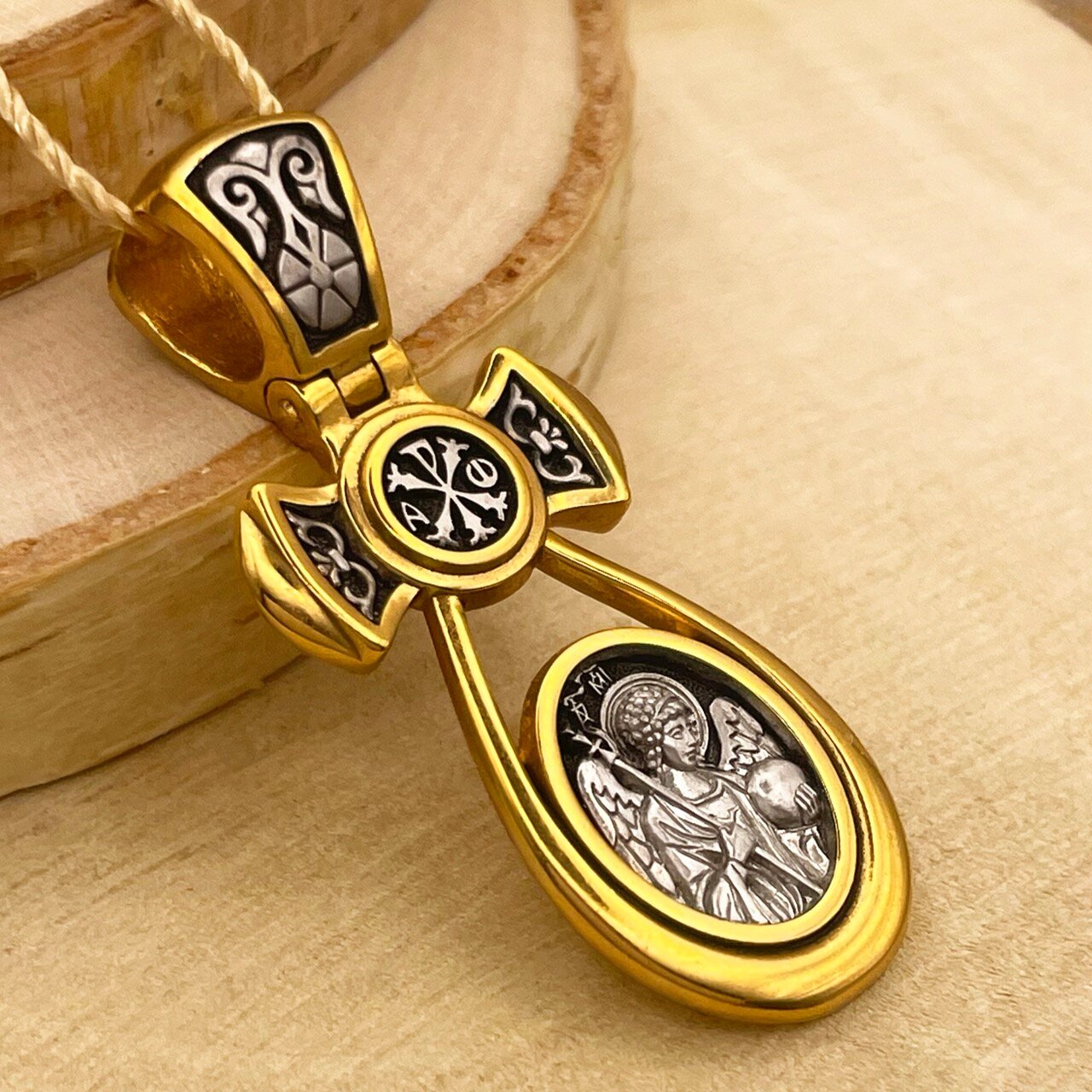 Подвеска Русские Мастерские, серебро, 925 проба, золочение, оксидирование, чернение