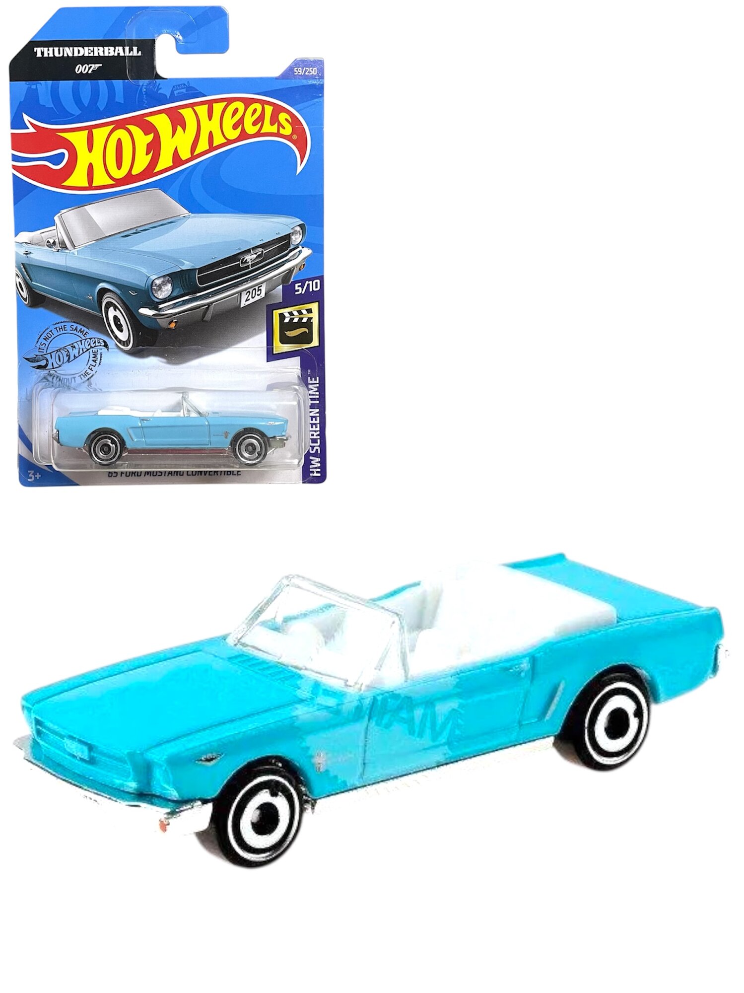 Машинка Hot Wheels FORD Mustang Convertible, коллекционная, метал/пластик, 1/64 длина 7 см