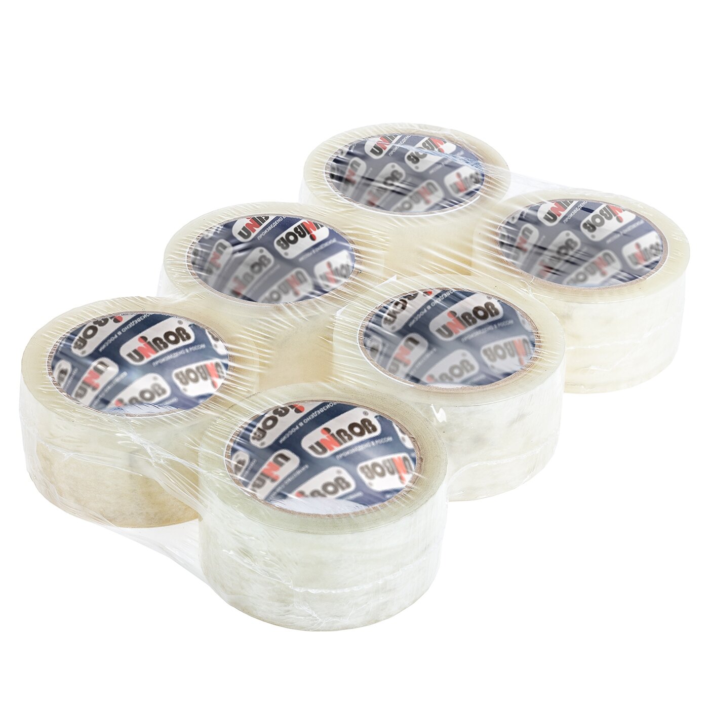 Клейкая лента упаковочная UNIBOB 700 50мм х 66м 47мкм прозрачная 6 шт/упак