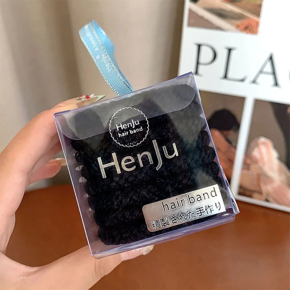 Черная плюшевая резинка для волос Henju, Style 3