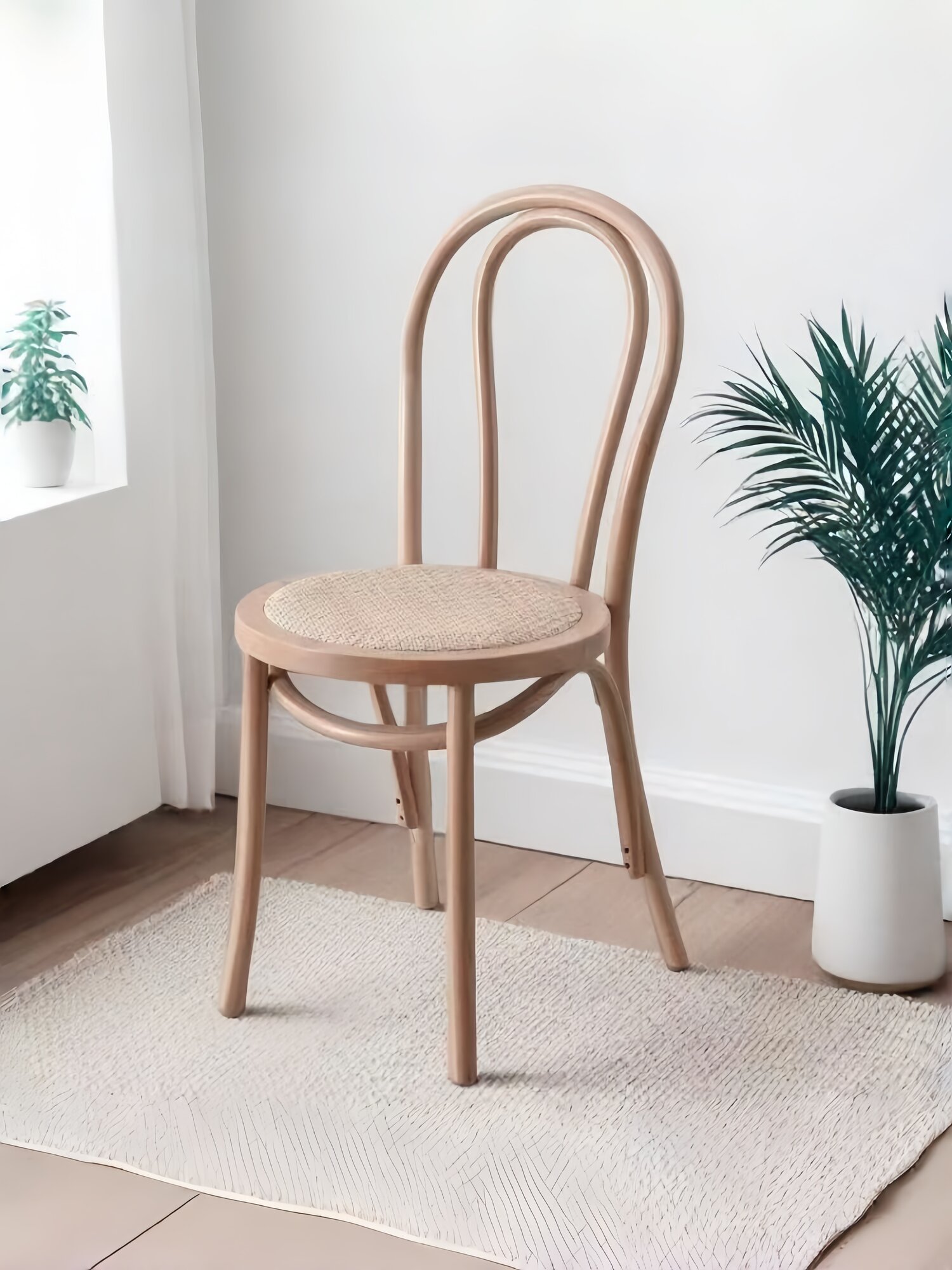 Стул обеденный "Французский винтажный", из массива дерева, плетеный, бежевый