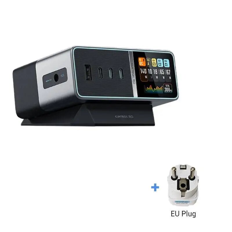 Оригинальная зарядная станция CUKTECH 30 Ultra 300 Вт GaN USB-C DC зарядное устройство 1,83 "IPS дисплей для камеры ноутбука Xiaomi IPhone DIJ Add Eu Adapter