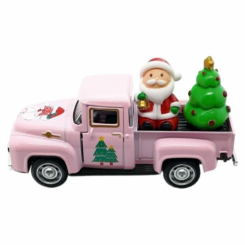 1 Рождественское украшение ретро-классическое автомобиля-розовый грузовик + Санта-Клаус Рождественская елка