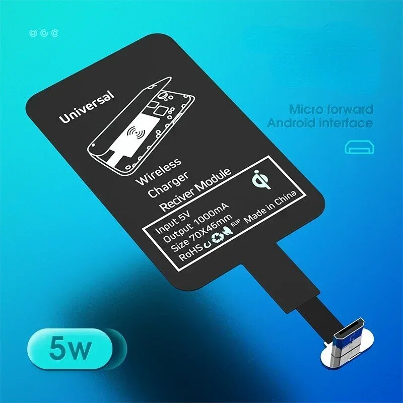 Поддержка беспроводной зарядки телефона Android, приемник беспроводной зарядки, micro usb A-3pcs