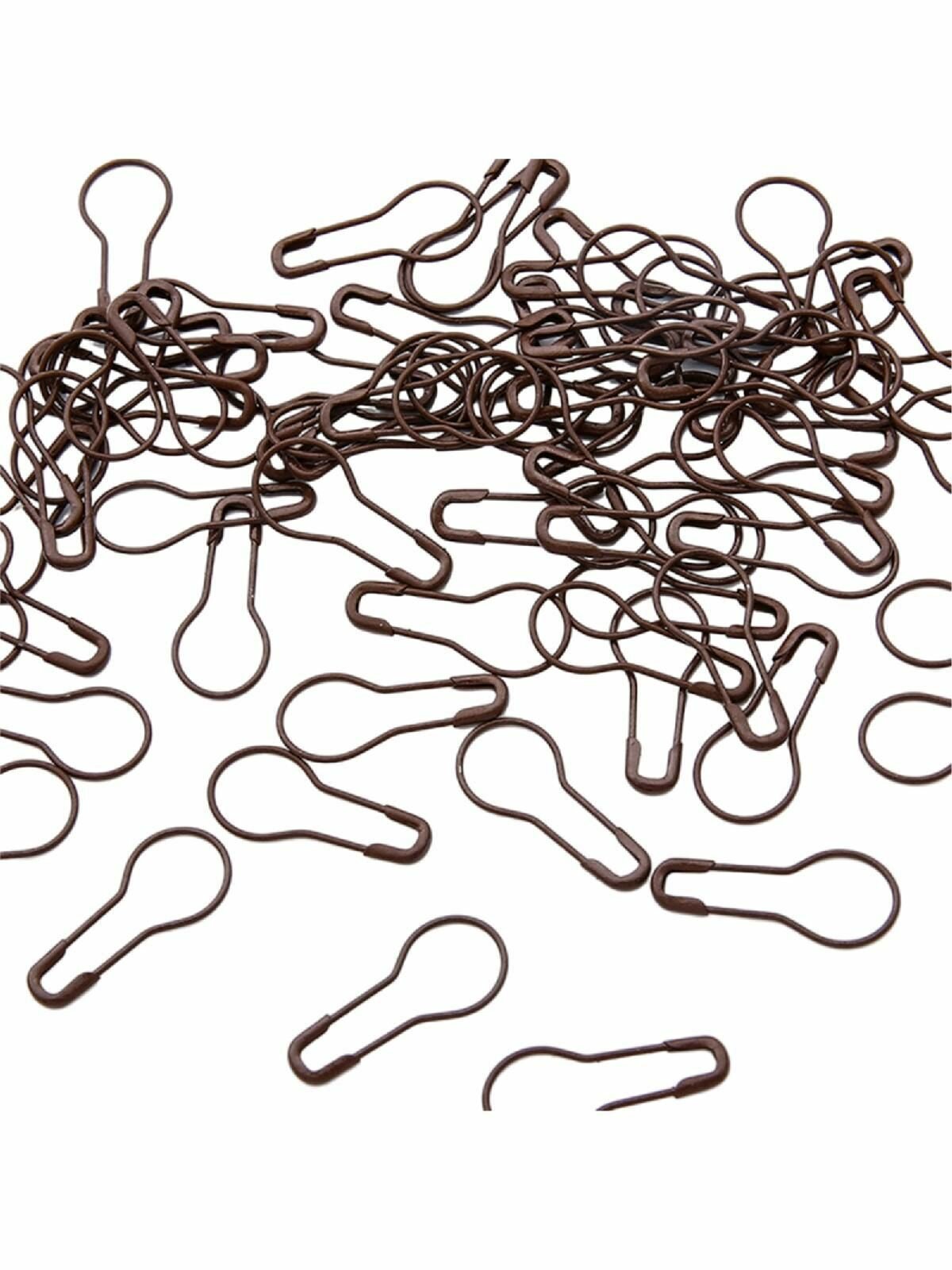 100 шт. Разноцветные безопасные булавки для маркировки вязания, Коричневый