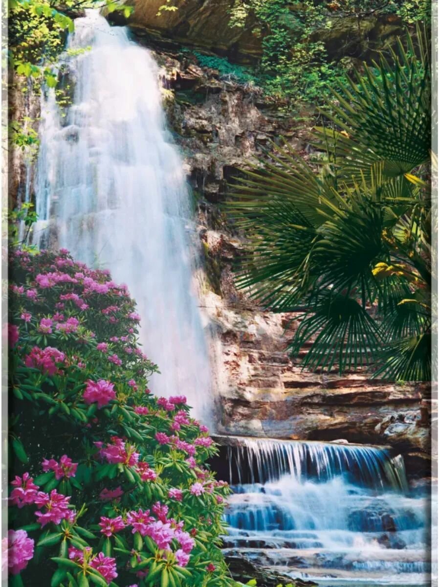 Фотообои бумажные глянцевые "Горный поток" 134*196 см, 4 листа