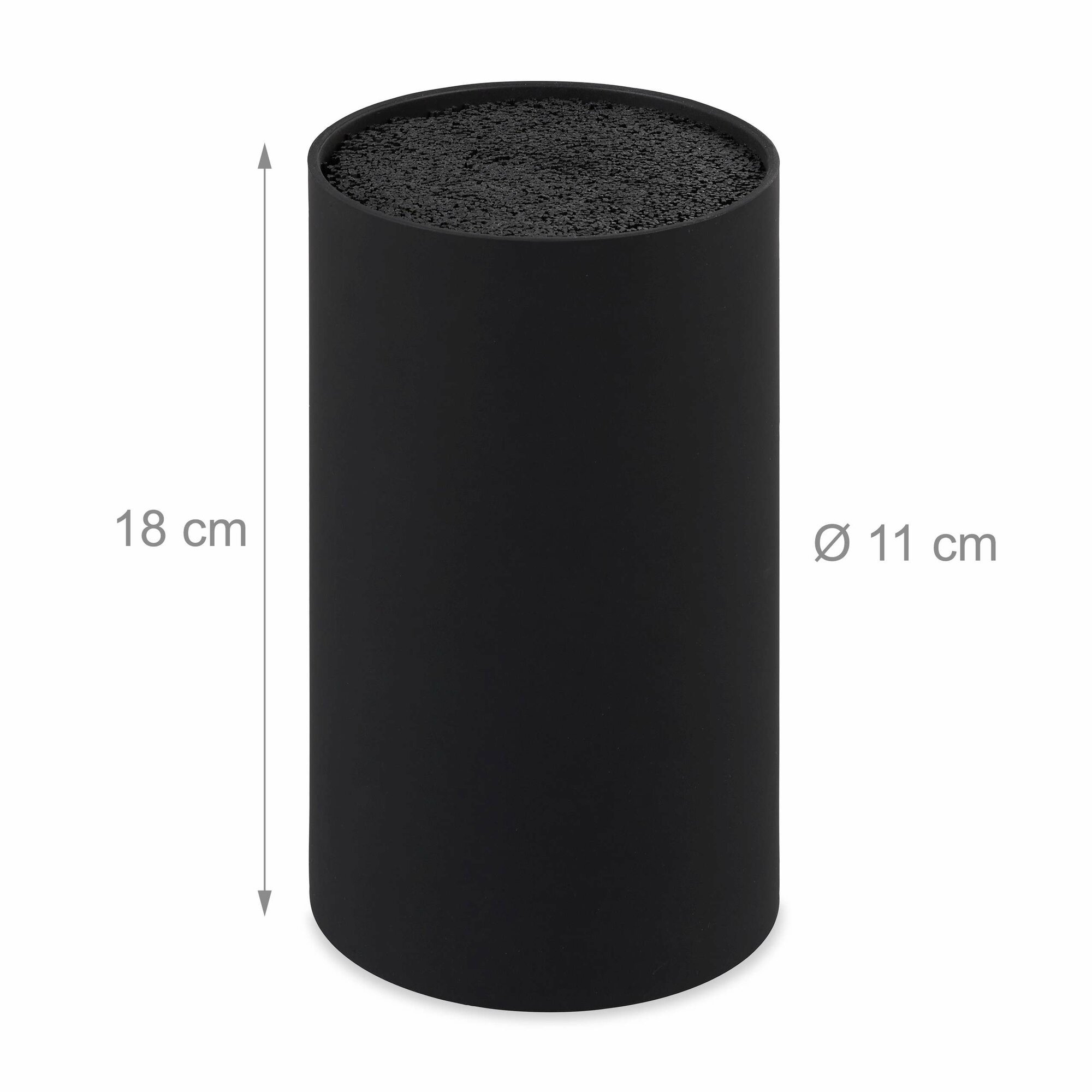 Подставка для ножей универсальная круглая 11 * 18 см, чёрная