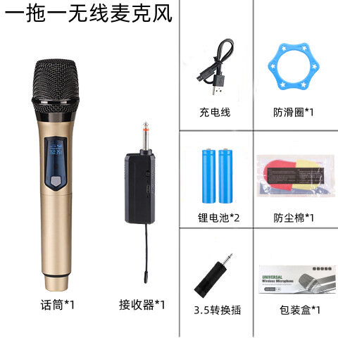 SG Горячая продажа U-сегмент Популярный универсальный беспроводной микрофон Перезаряжаемый 2.4G Один-к-двум Домашний уличный караоке-динамик Живой UHF