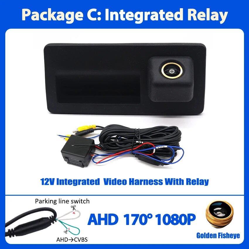 CCD HD AHD камера заднего вида «рыбий глаз» для Volkswagen Golf plus 2008 ~ 2014 после Camera Relay