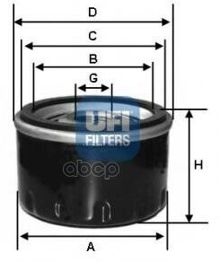 Фильтр масляный FORD TRANSIT 2.5TDI 94-00, TOURNEO CONNECT 1.8TDCI 23.280.00 UFI арт. 2328000