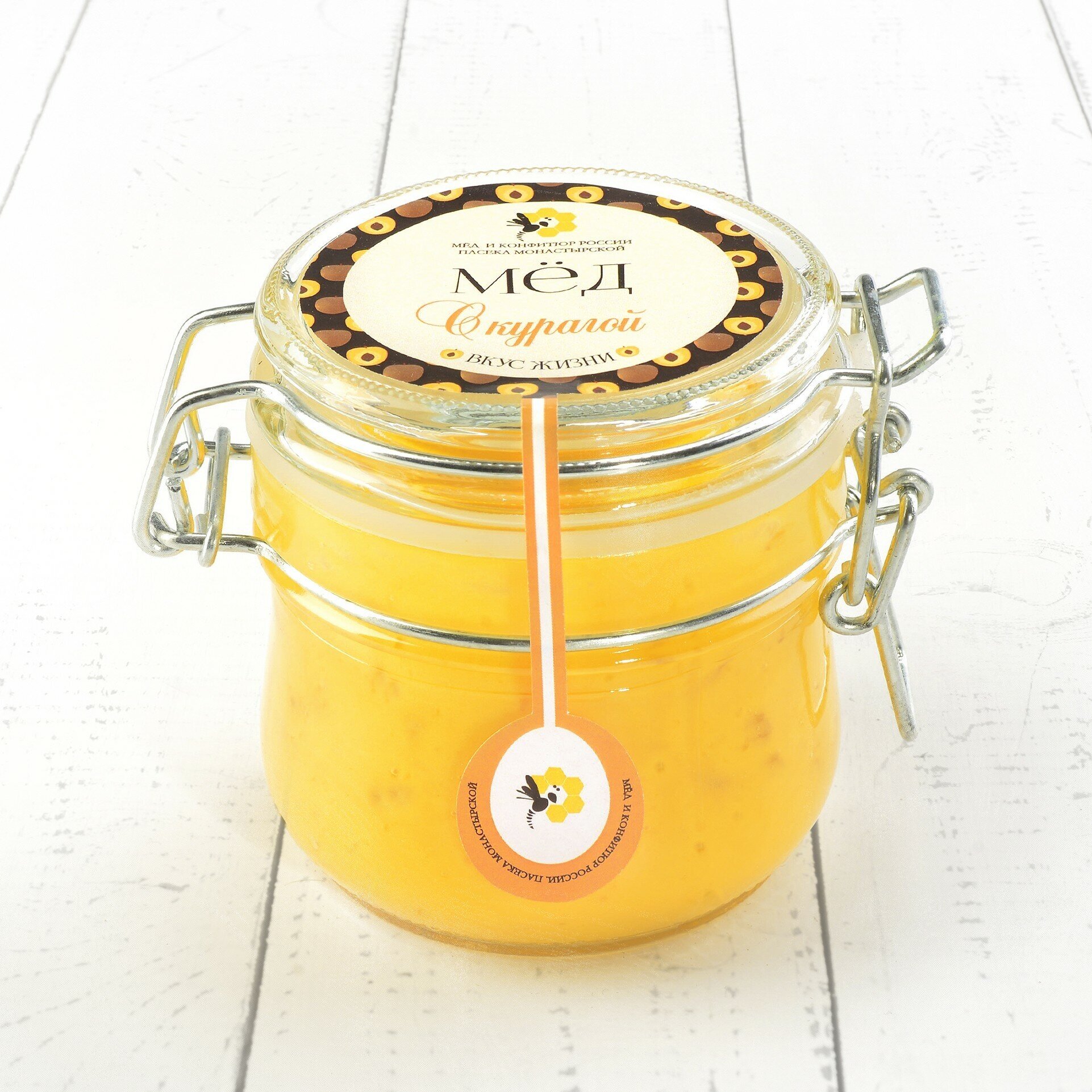 Крем-мёд с курагой с бугельным замком 250 гр.