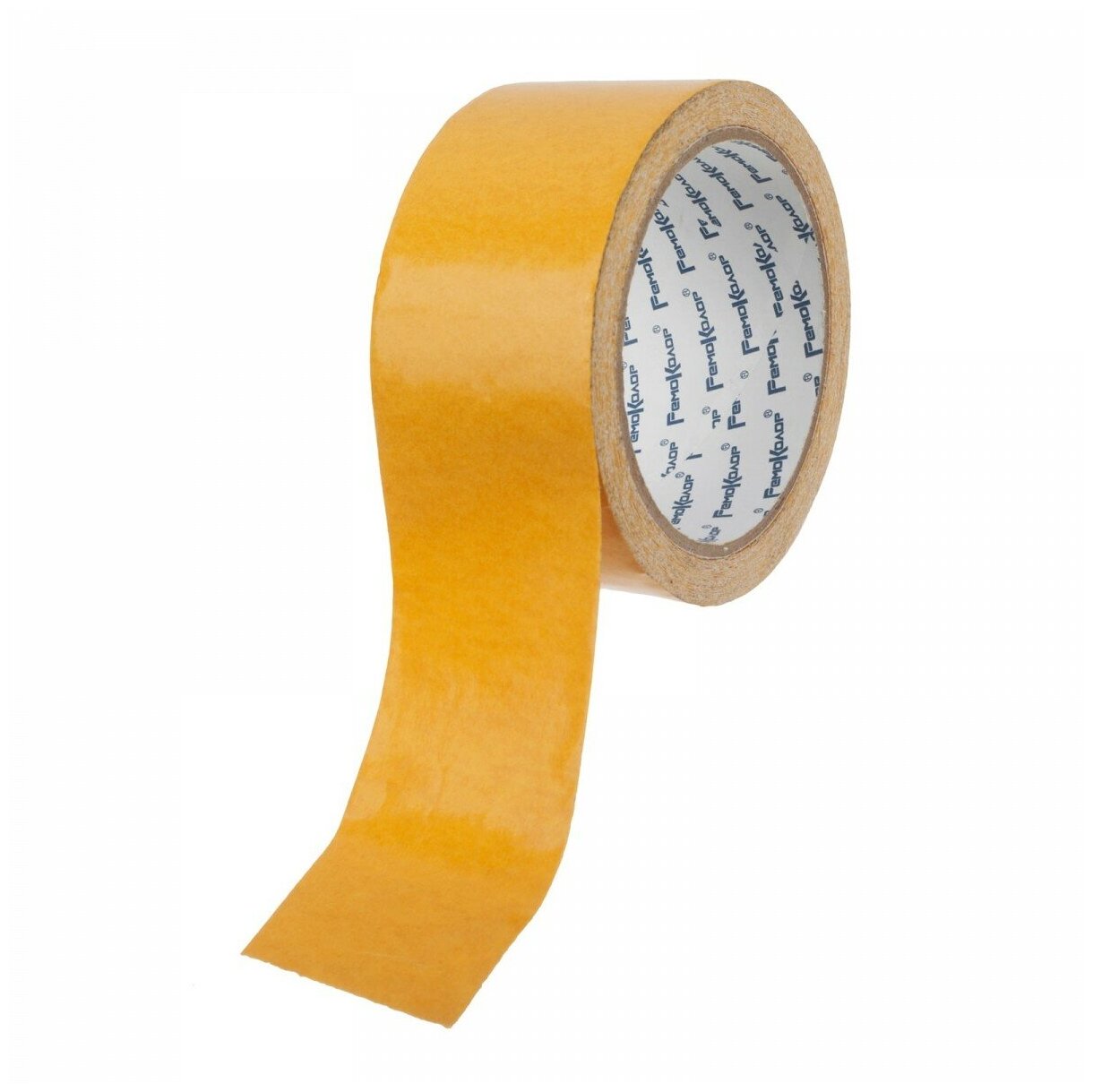 Лента монтажная двухсторонняя 10 метров, 48 мм. тканевая основа, жёлтый