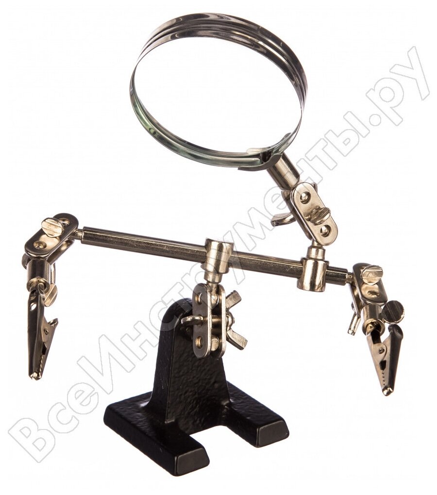 Держатель третья рука с лупой х3 HT-390 (ZD-10D) REXANT 12-0251, 60 мм