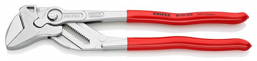 Клещи переставные-гаечный ключ, зев 68 мм, длина 300 мм, хром, обливные ручки KNIPEX KN-8603300