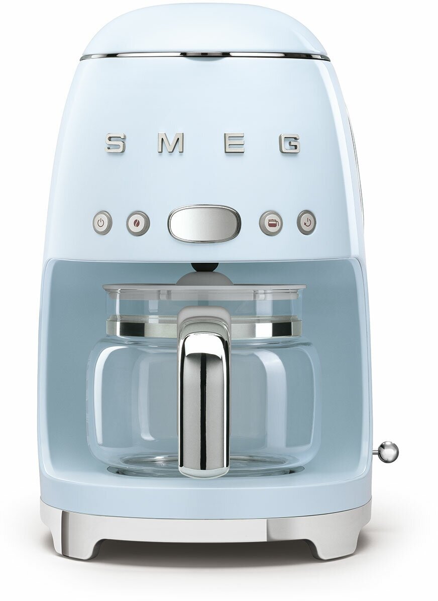 Капельная кофеварка Smeg DCF02PBEU, 1.4 литра, цвет пастельный голубой