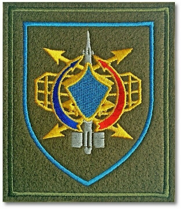 Шеврон РТВ, в/ч 03013. С липучкой. Размер 85x100 мм по вышивке.