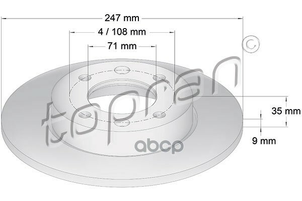 Диск тормозной (замена для HP-721182755) topran арт. 721182001