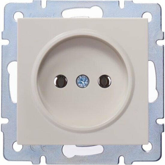 Розетка Lezard 1-м СП Vesna без заземл. ПБТ механизм крем, 742-0388-121B