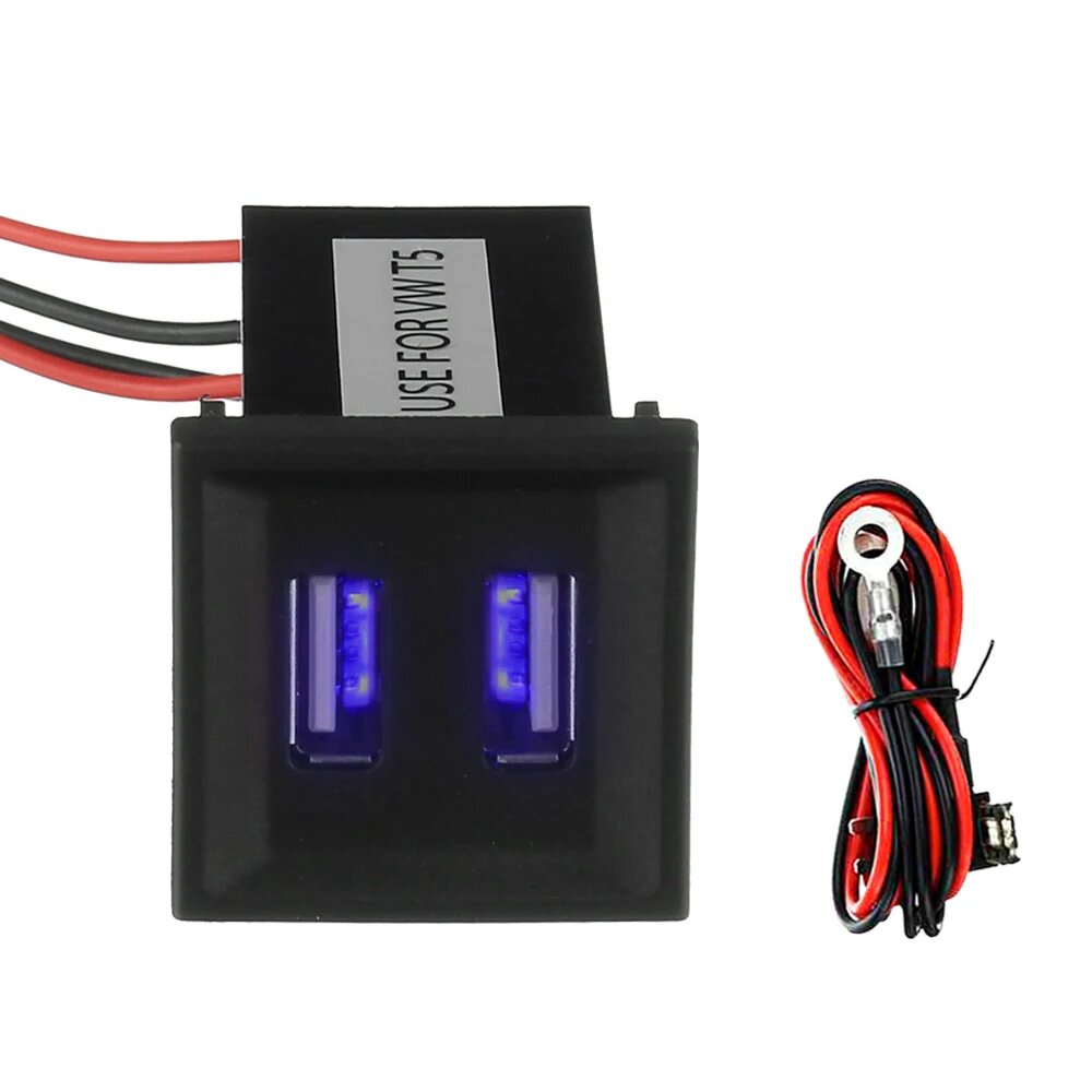 Автомобильная USB розетка Blue для VW T5, 2003-2009