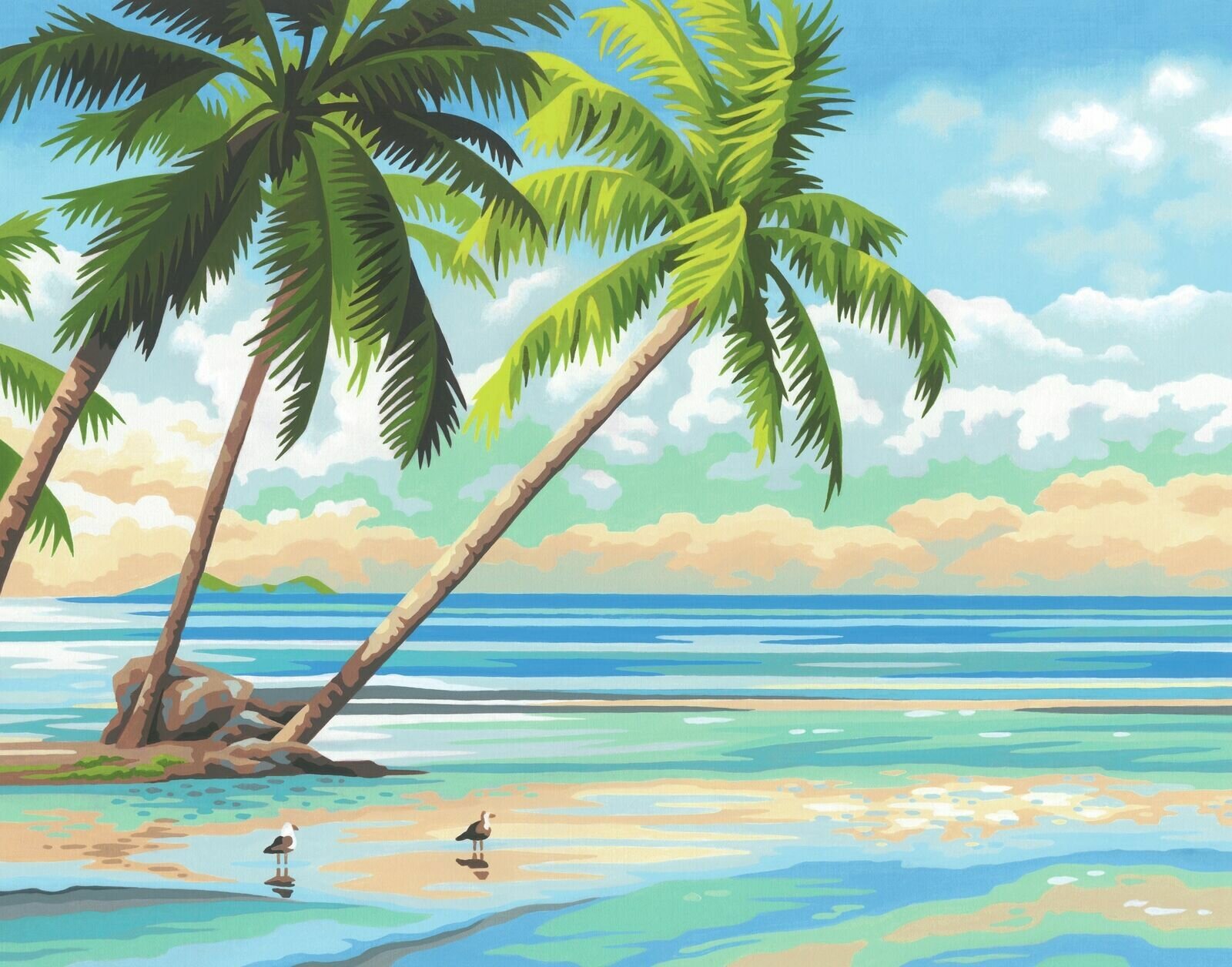 73-91744 Набор для рисования красками по номерам Tropical View/Тропики Dimensions