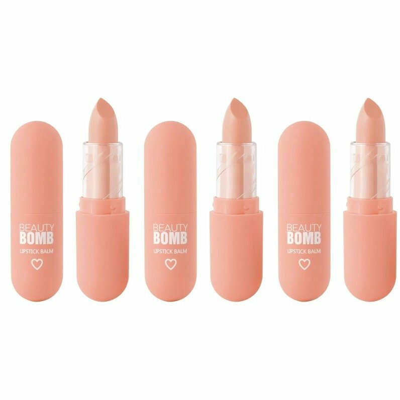 Помада-бальзам для губ Beauty Bomb Color Lip Balm тон 03, бежевый, 4 г, 3 шт