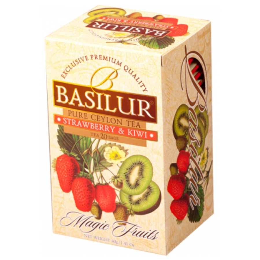 Чай черный Базилур Клубника и Киви 25 пакетов