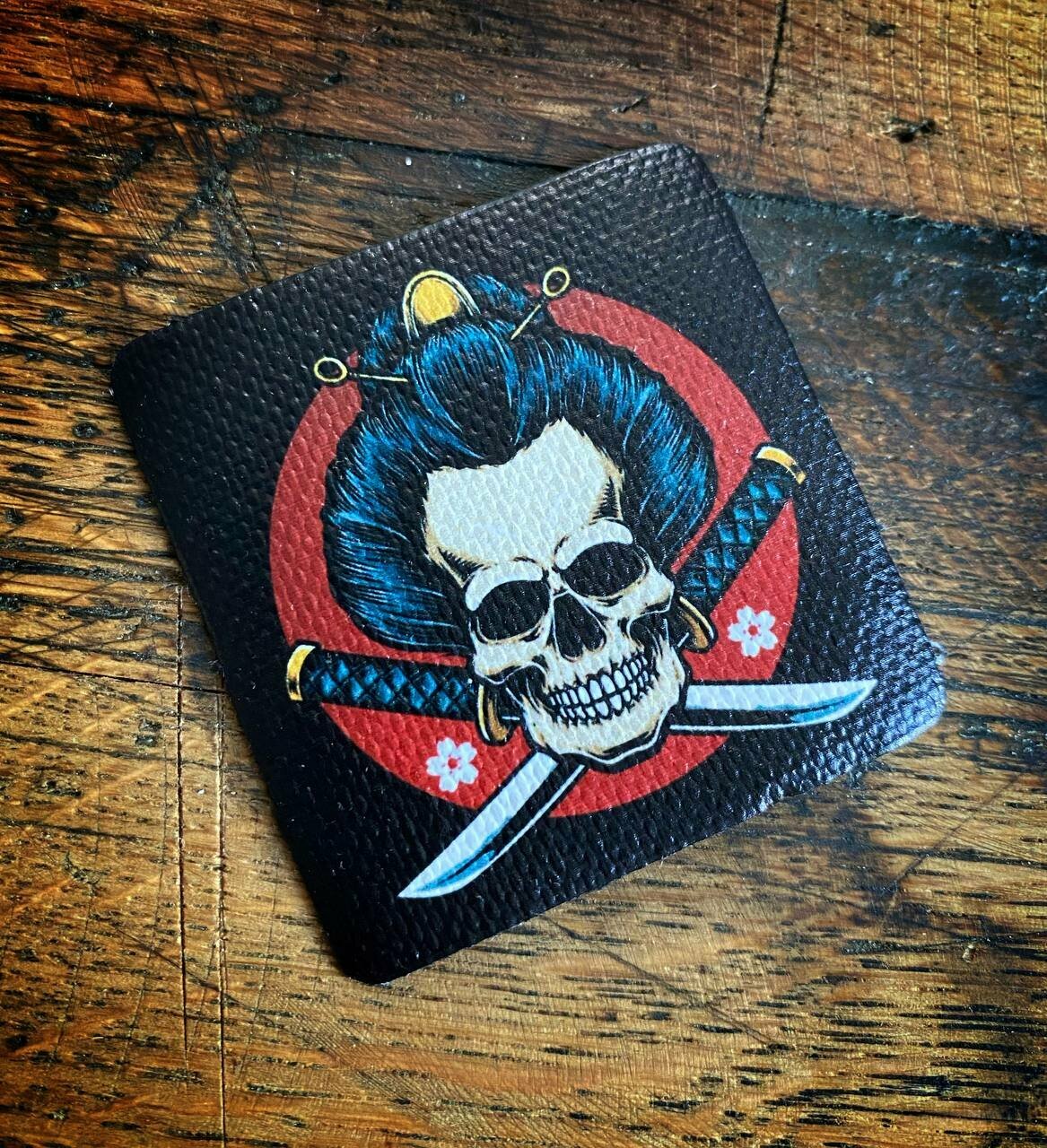 Шеврон на липучке « Череп самурая » для рюкзака , сумки , кошелька