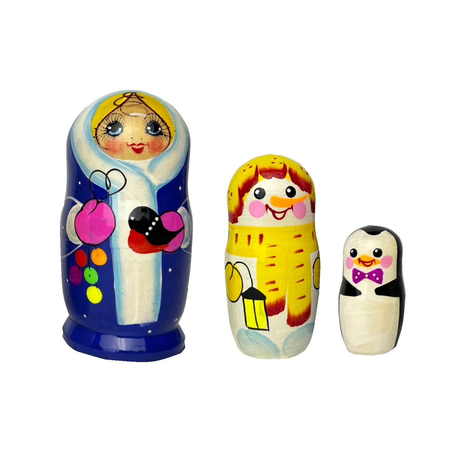 Матрешка Снегурочка 3 в 1 (РНИ) (Новый год)