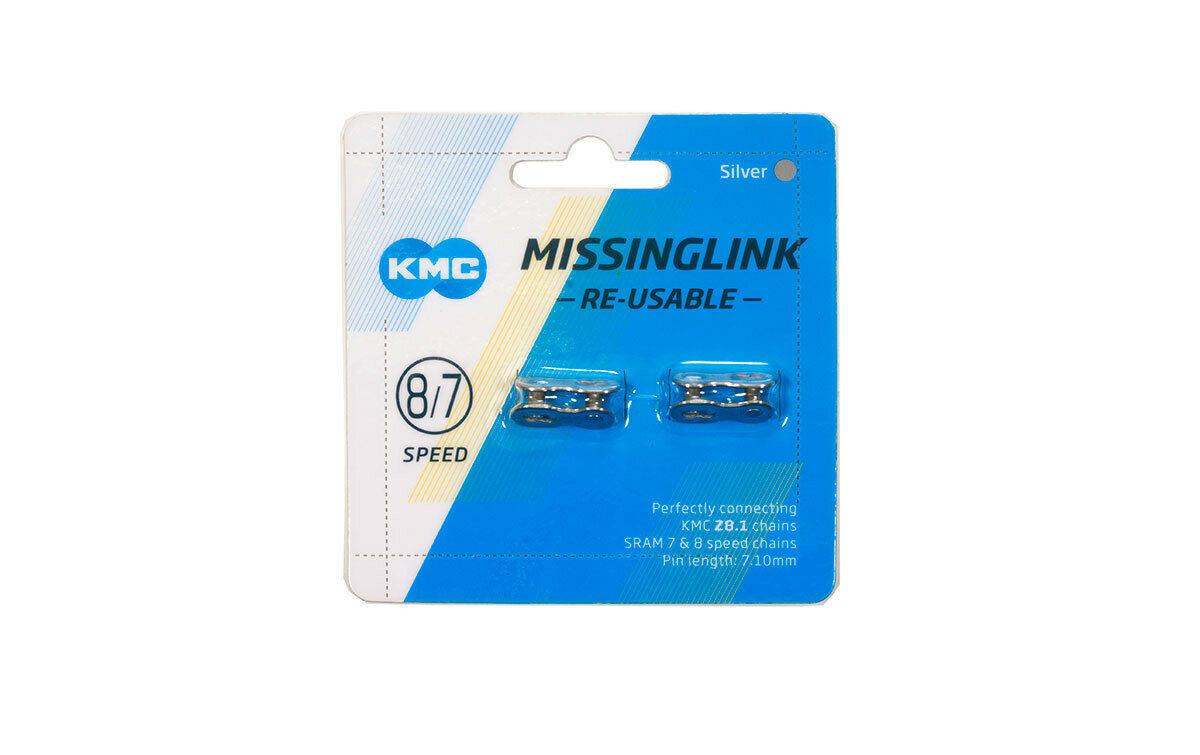 Замок цепи КМС для 6/7/8 скоростной цепи, двухсоставной, 1/2"х3/32", пин 7.1мм (Цена за 2 шт.)