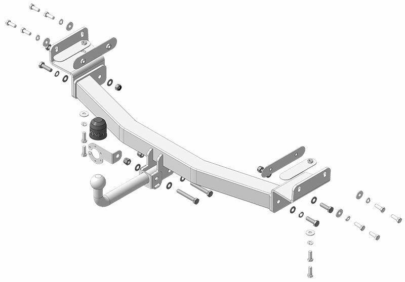 Фаркоп оцинкованный с эл-кой Smart для Hyundai Tucson KIA Sportage 2021 - н. в (оцинк. Шар)(паспорт и сертификат в комплекте) ZH102A