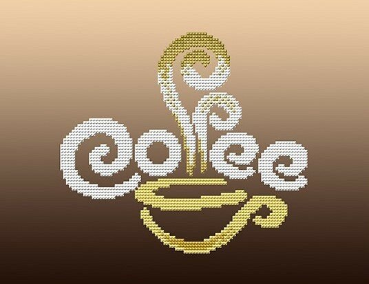 Ткань с рисунком для вышивания бисером Благовест К-4044 Coffee, 25 х 20 см (Бисер в комплект не входит.)
