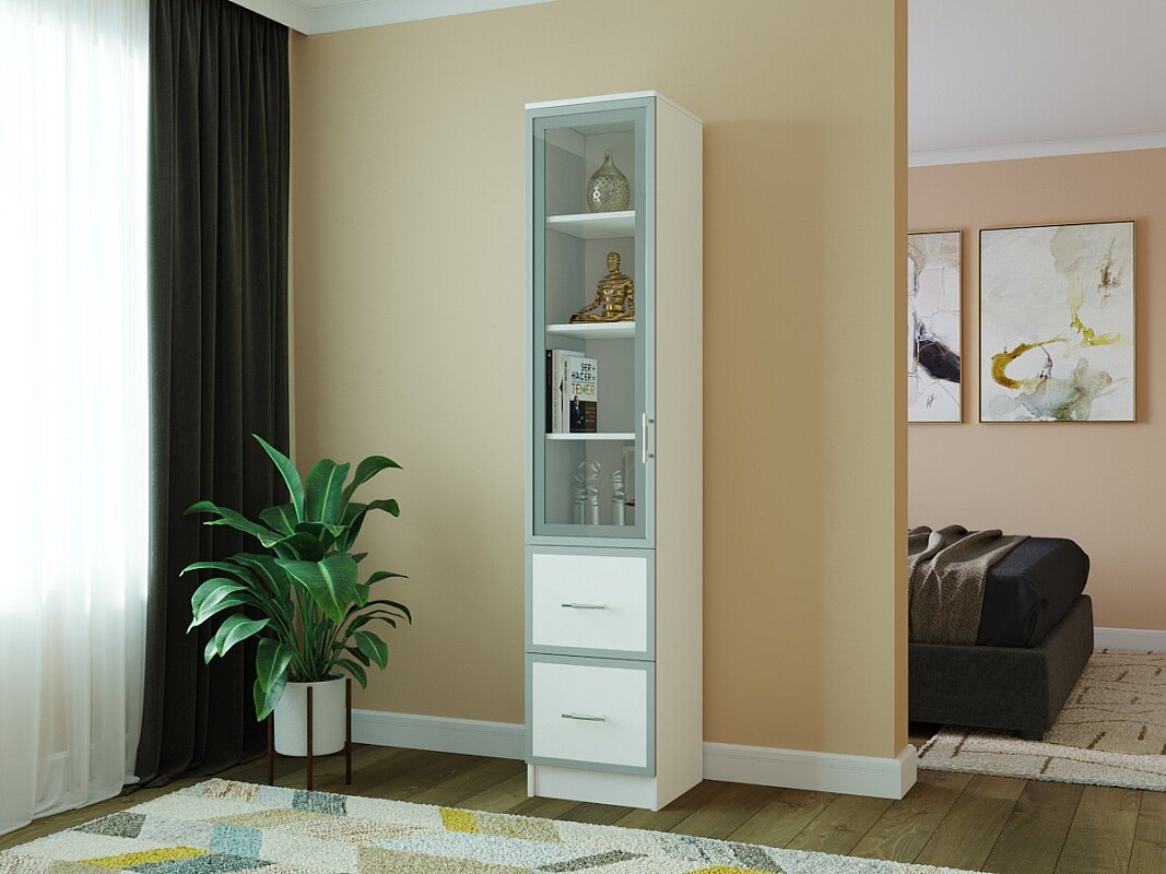 Книжный шкаф МебельЛэнд24 Альма - 4 Белый 40x40x210