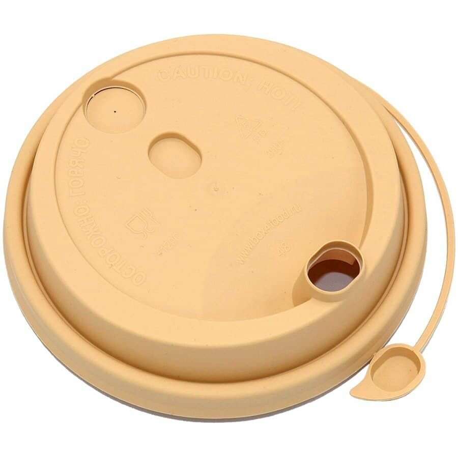 Крышка с колпачком на поводке FLIP-TOP Крафт матовая d-90, 50 шт