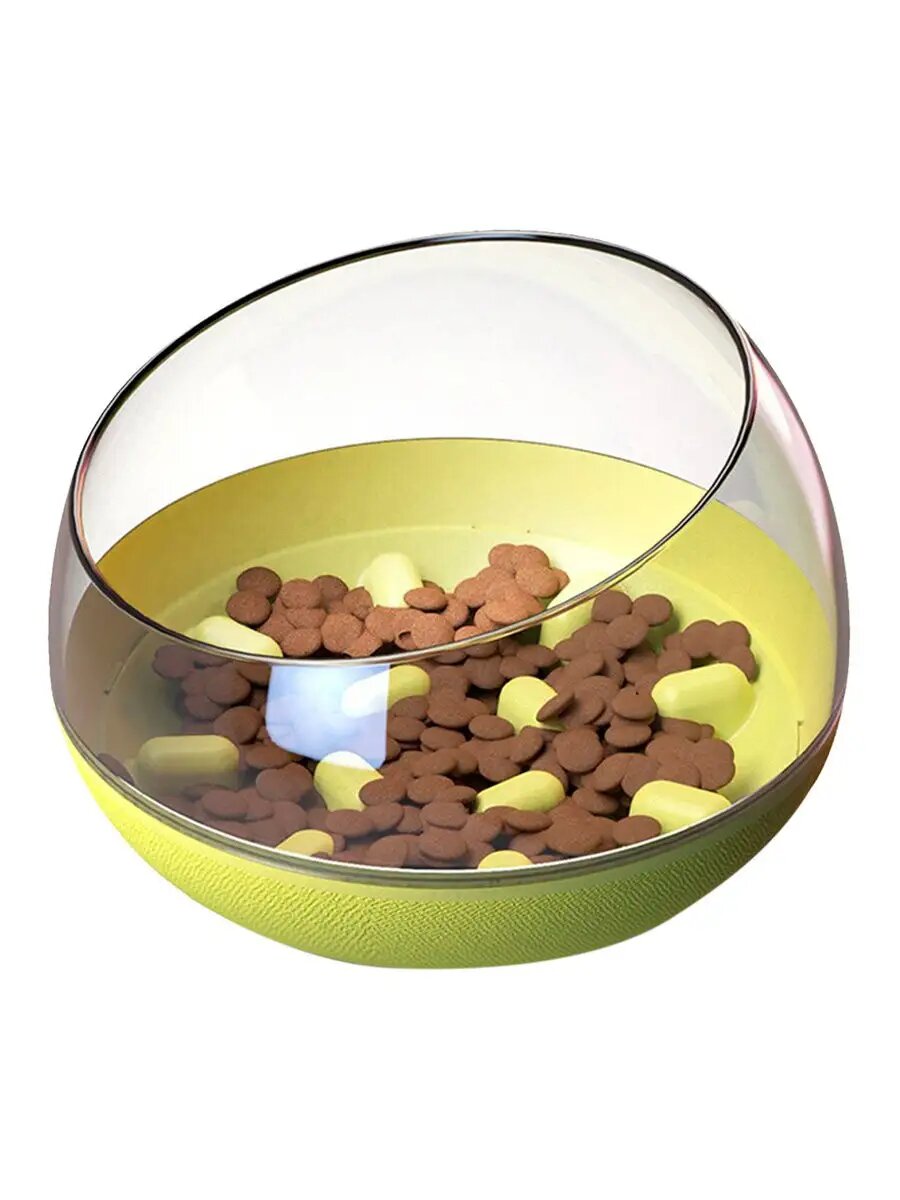 Миска для кошек и собак интерактивная, цвет желтый