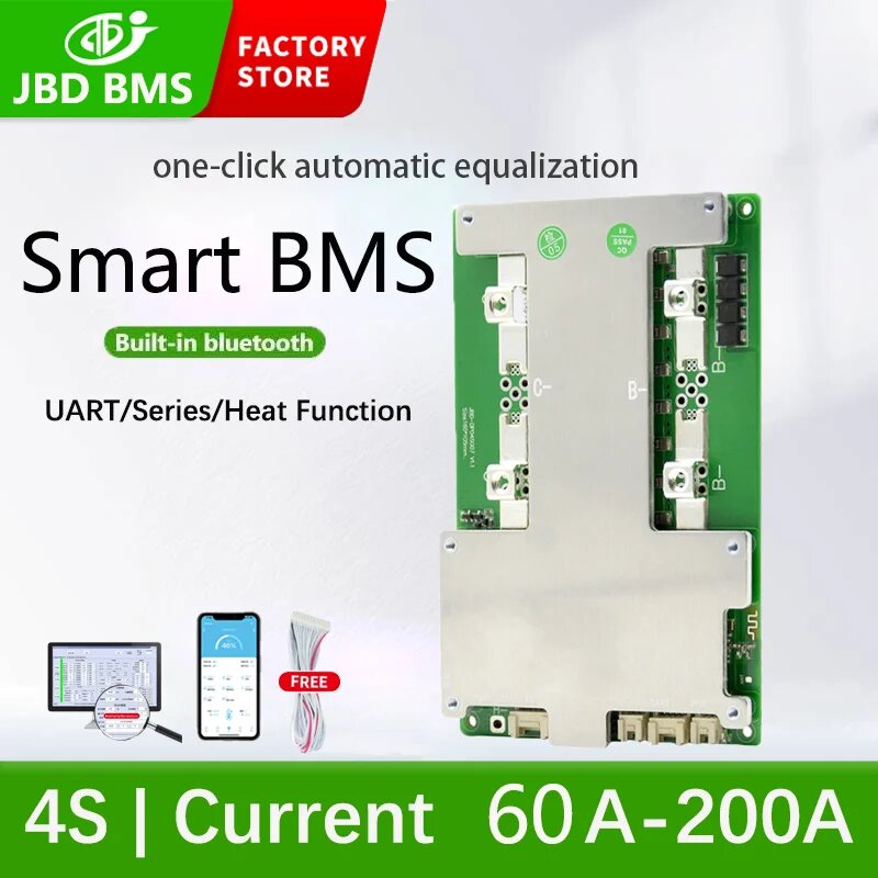 LiFePO4 BMS 4S 12V 100A BT — фото 1