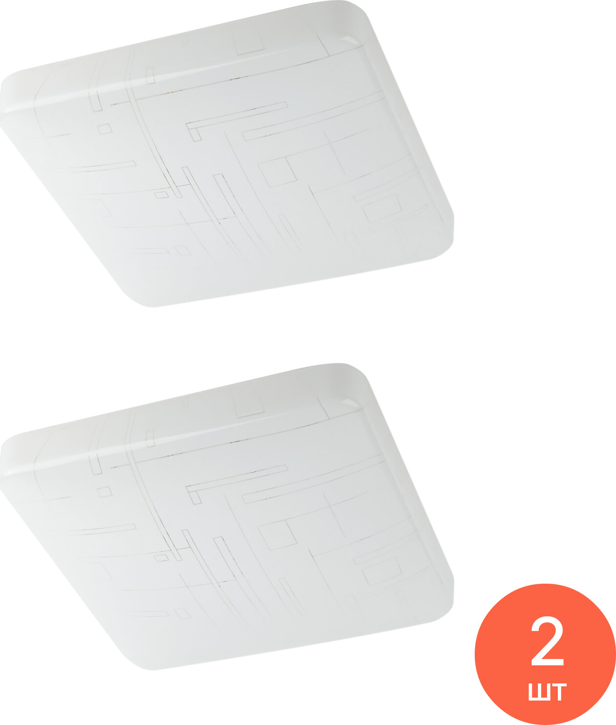 Светильник потолочный ЭРА Классик SPB-6-18 Nancy S, светодиодный, мощностью 18Вт, 4000К, 1350Лм, размером 272х75мм / освещение (комплект из 2 шт)